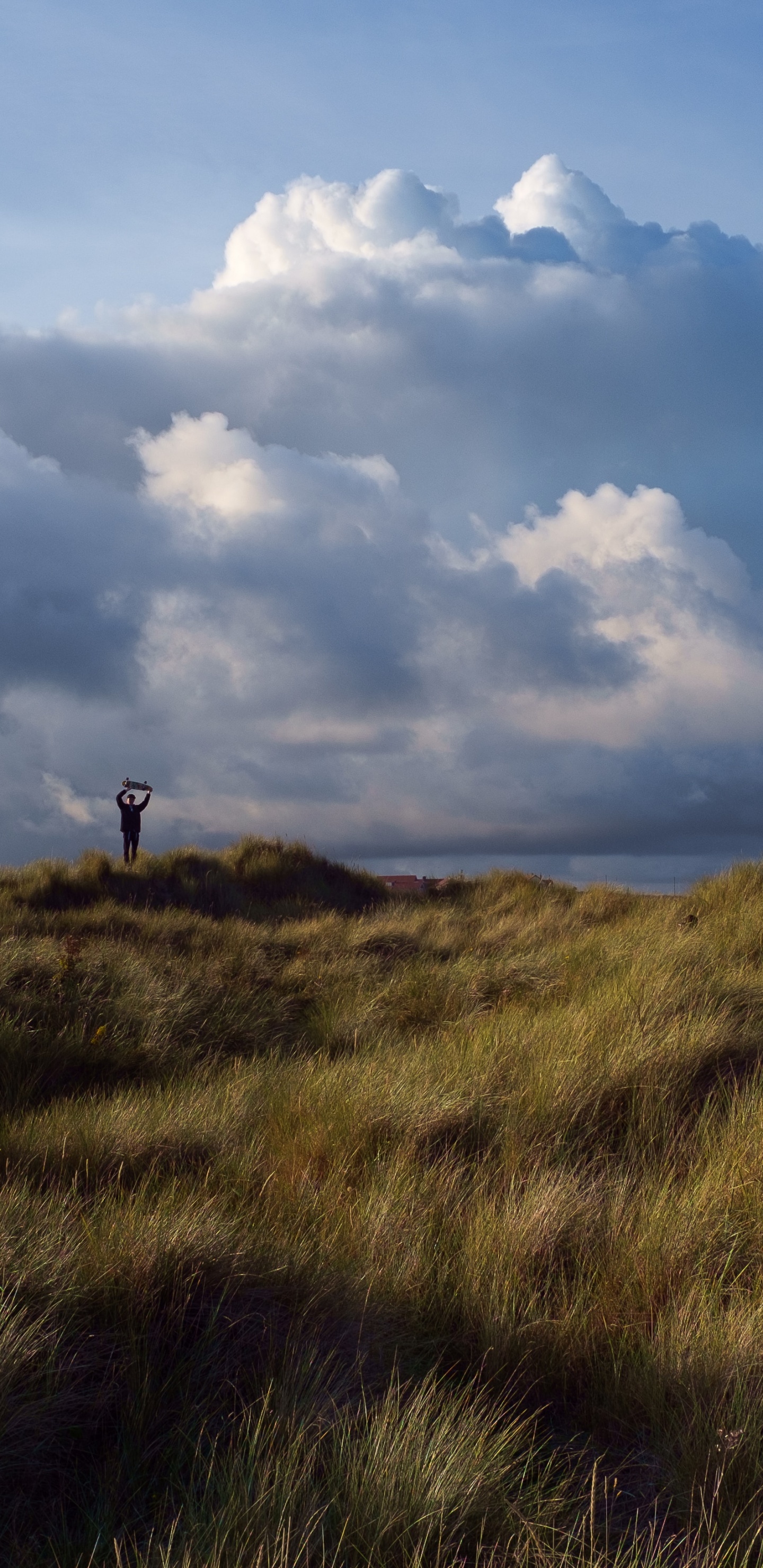 Обои равнина, сумрак, холм, степ, сенокосное угодье для Samsung Galaxy S8/S8+/S9/S9+/Note 8/Note ...